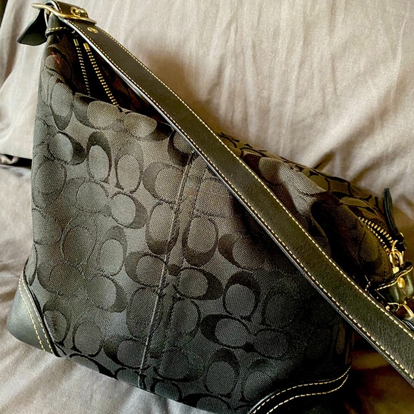 Coach | Bags | Coach Bag Gorgeous Black With White Stitching | Poshmark